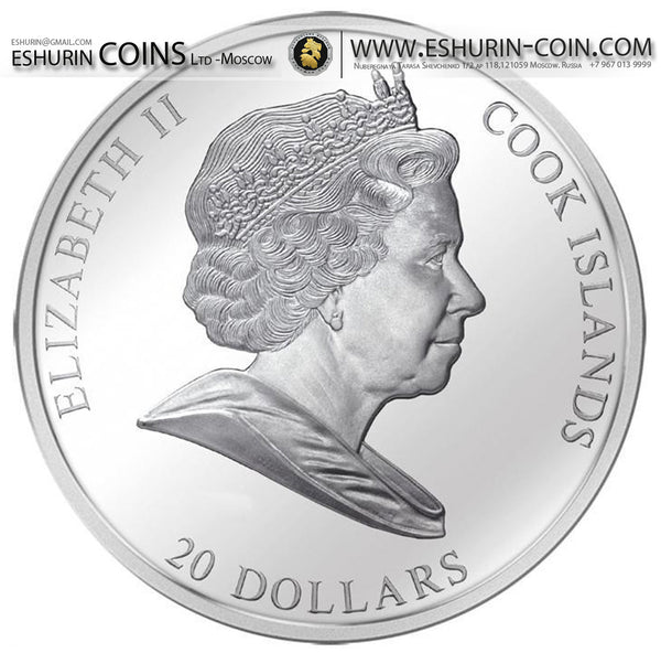 Cook Islands 2009 20 Dollars Masterpieces of Art Mona Lisa SPECIAL EDI ...